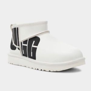 UGG | Shoes | Ugg Size Classic Ultra Mini Chopd White Leather Boots New In Original Box | Poshmark
